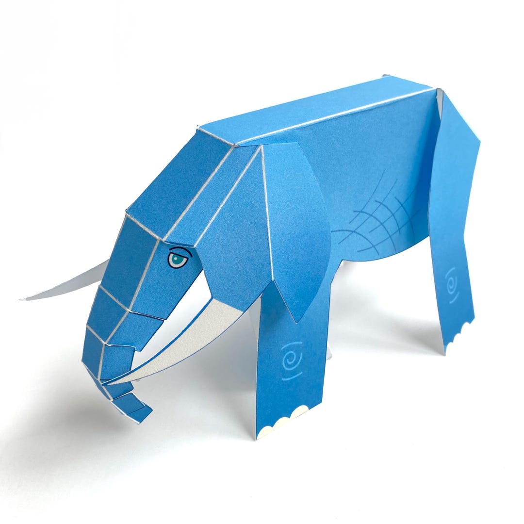 DIY 3D Elephant Papercraft Templates Printable Model Customizable ...