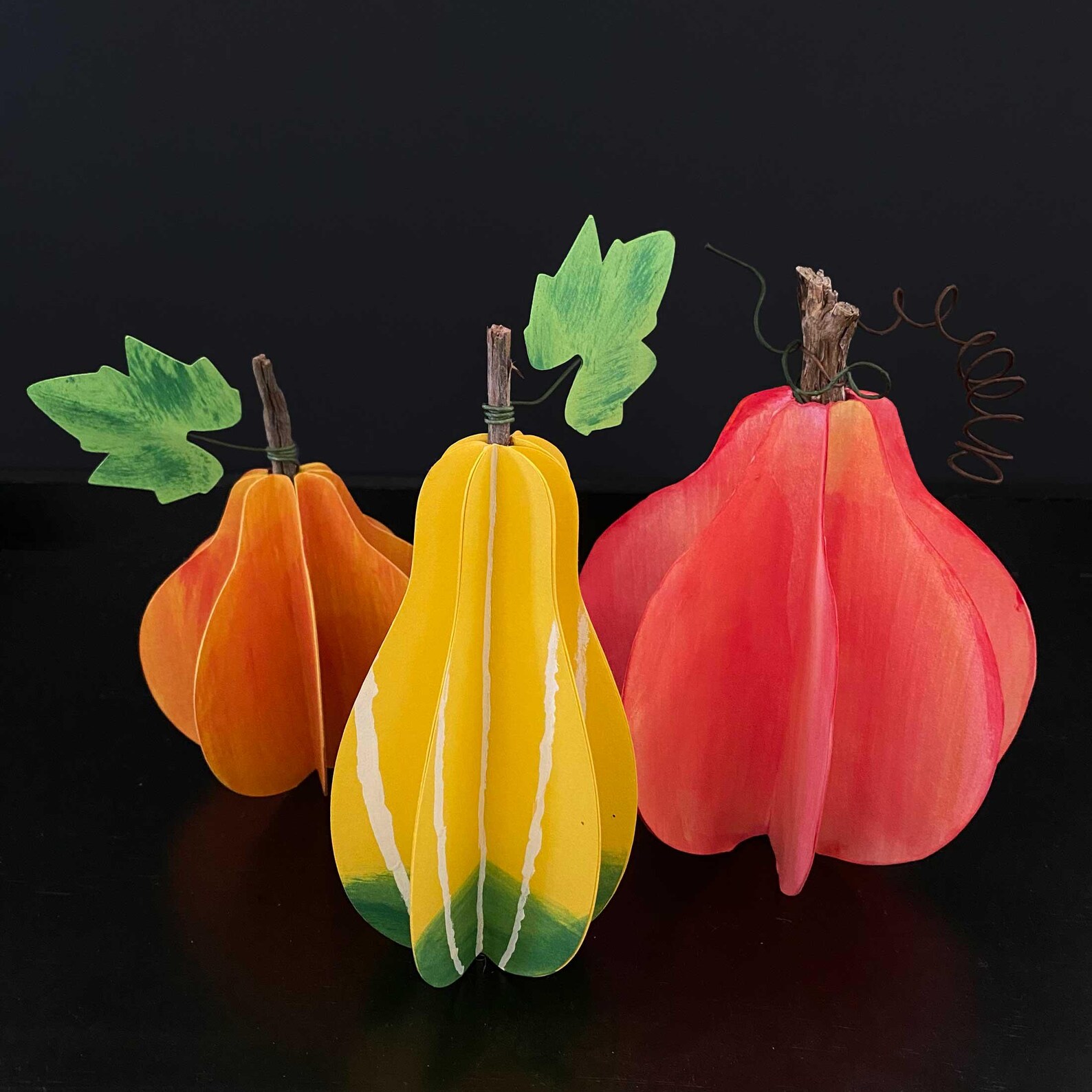 DIY 3D Pumpkin & Squash Paper Craft - Etsy