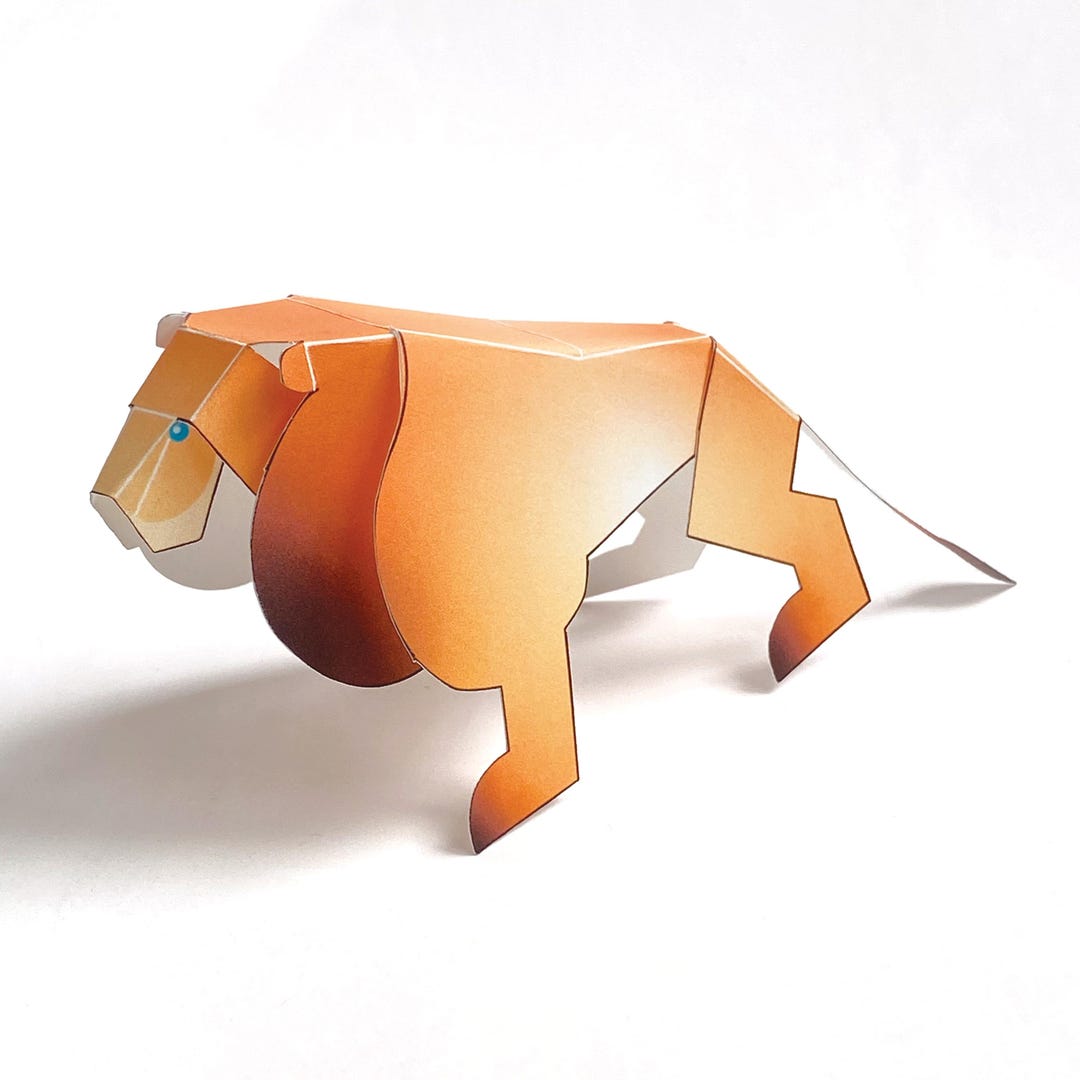 DIY Paper Lion Template | 3D Lion Papercraft Templates | Printable ...