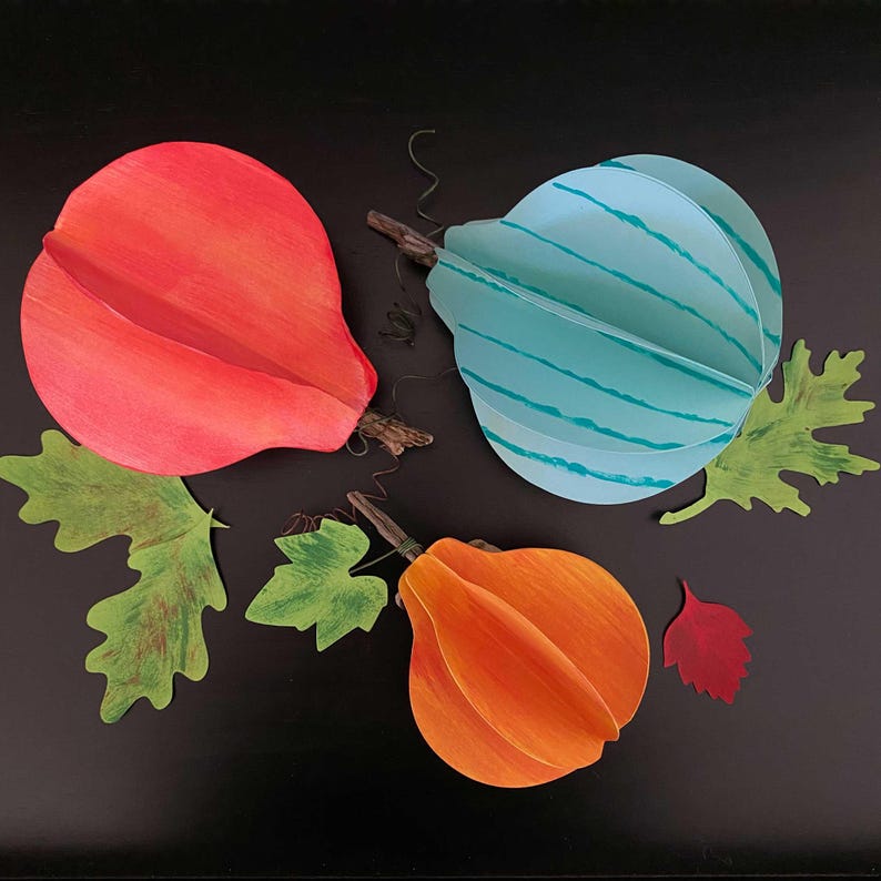 DIY 3D Pumpkin & Squash Paper Craft - Etsy