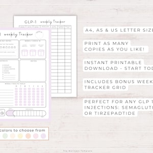 GLP1 Weight Loss Tracker Printable, Tirzepatide Weekly Journal, GLP1 ...