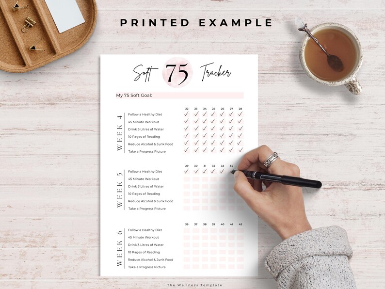 75 Soft Tracker Printable Editable, 75 Soft Tracker, Daily 75 Soft ...