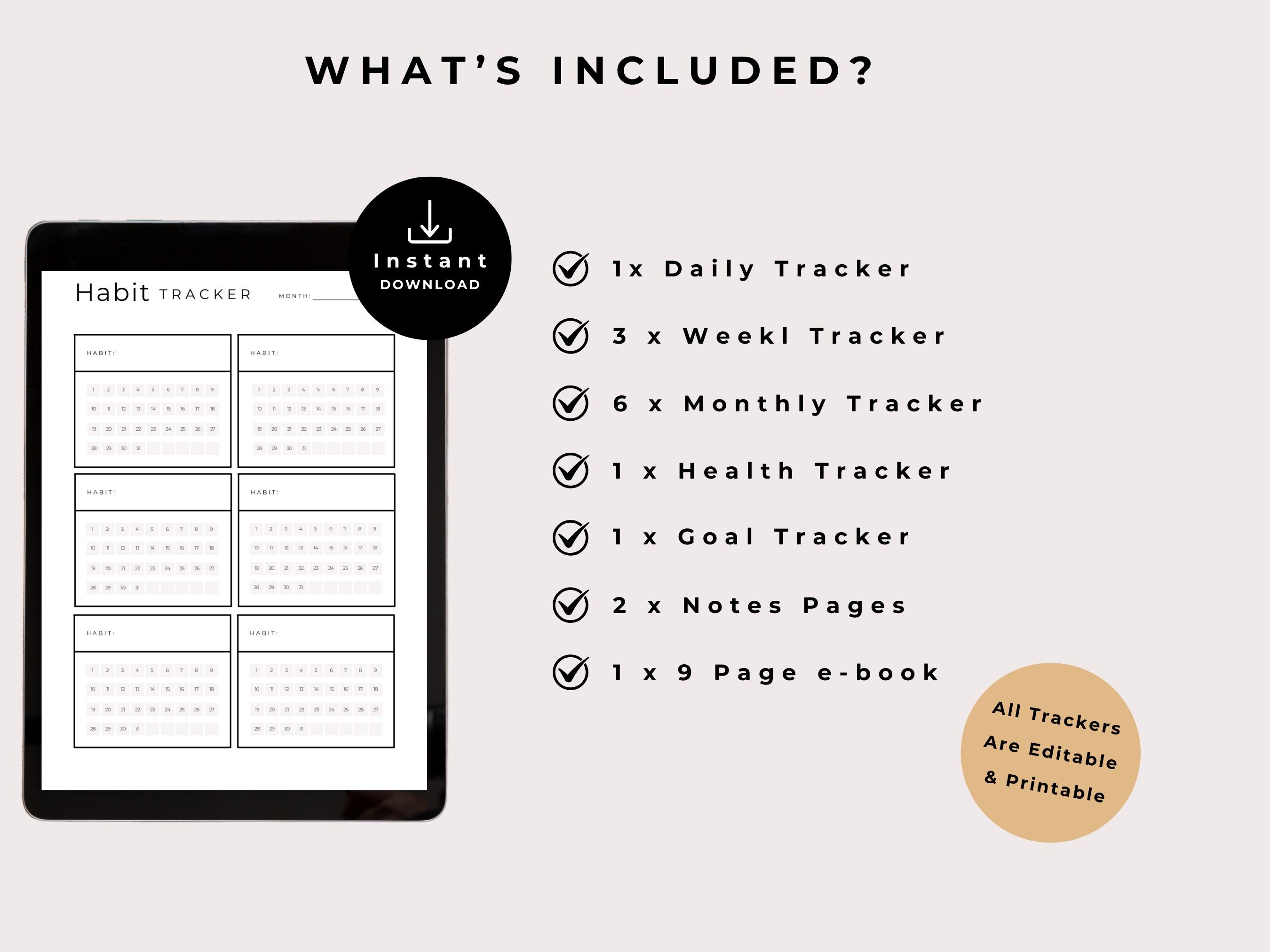 2025 Habit Tracker Printable, Habit Tracker Digital, Daily, Weekly ...