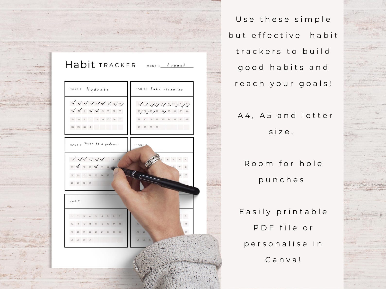 2025 Habit Tracker Printable, Habit Tracker Digital, Daily, Weekly ...