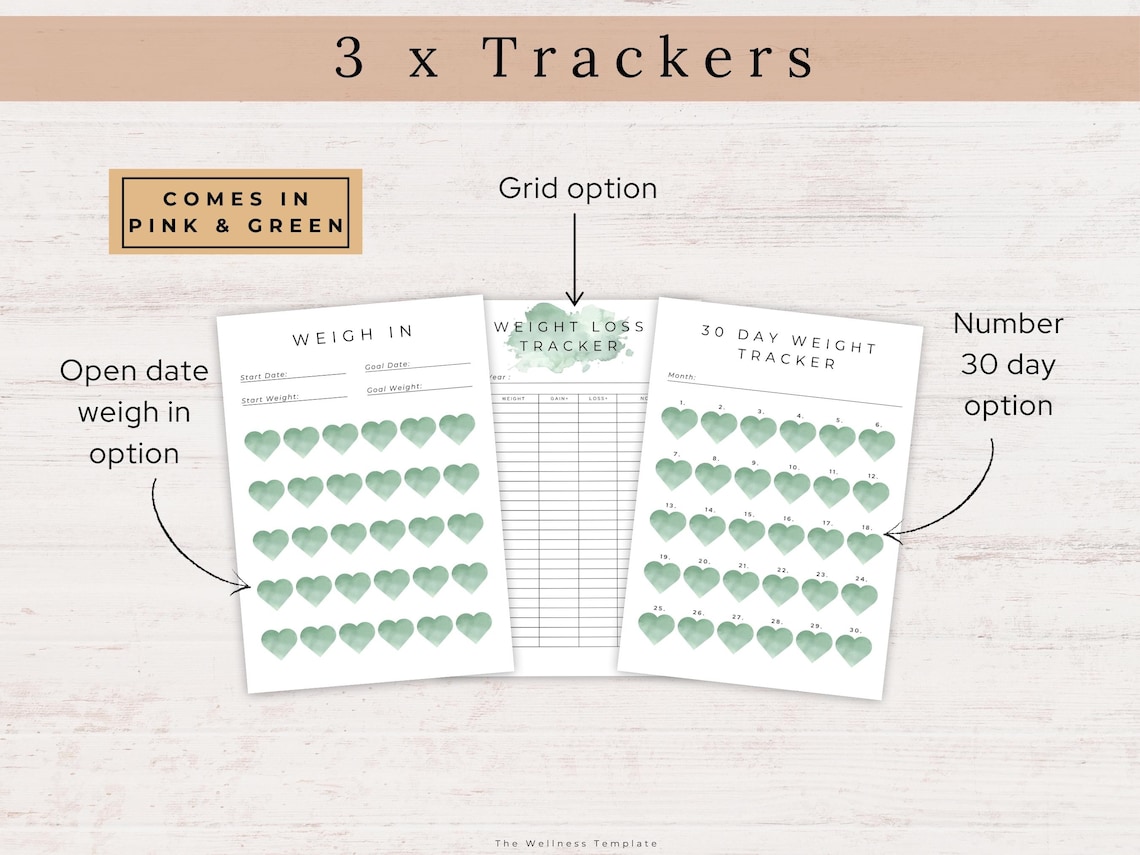 Weight Loss Tracker, Fitness Planner Printable, Fitness Tracker Journal ...