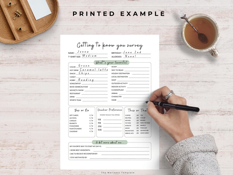 Employee Favorites List, Favorite Things Survey, Coworker Questions ...