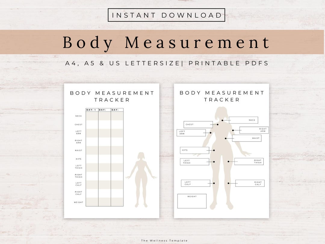 Body Measurement Tracker Printable, Fitness Planner, Weight Loss ...