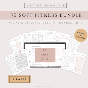 75 Soft Fitness BUNDLE, Printable Editable, 75 Soft Tracker, Daily 75 ...