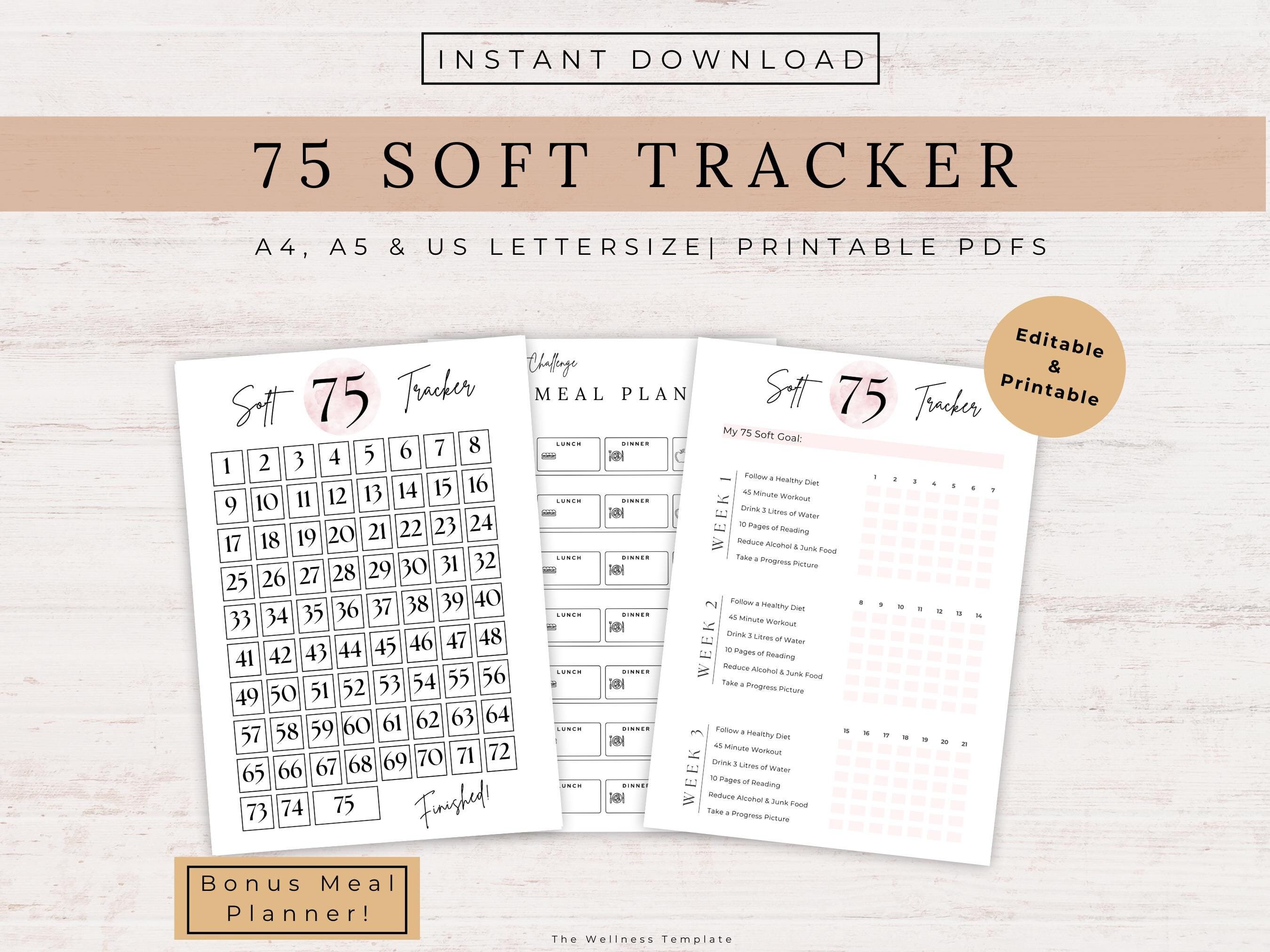75 Soft Tracker Printable Editable, 75 Soft Tracker, Daily 75 Soft ...