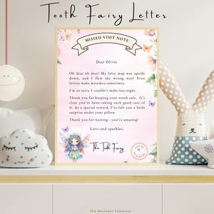 Tooth Fairy Apology Letter Pink Editable Canva Template, Printable ...