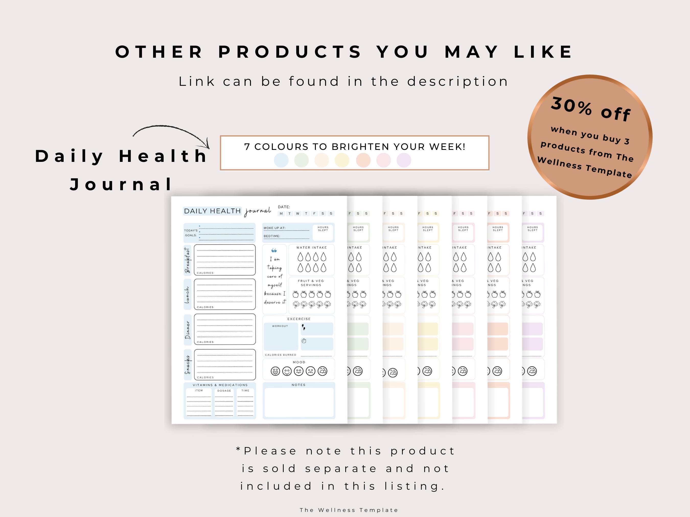 Symptom Tracker Printable, Chronic Pain, Migraine Diary, Chronic ...