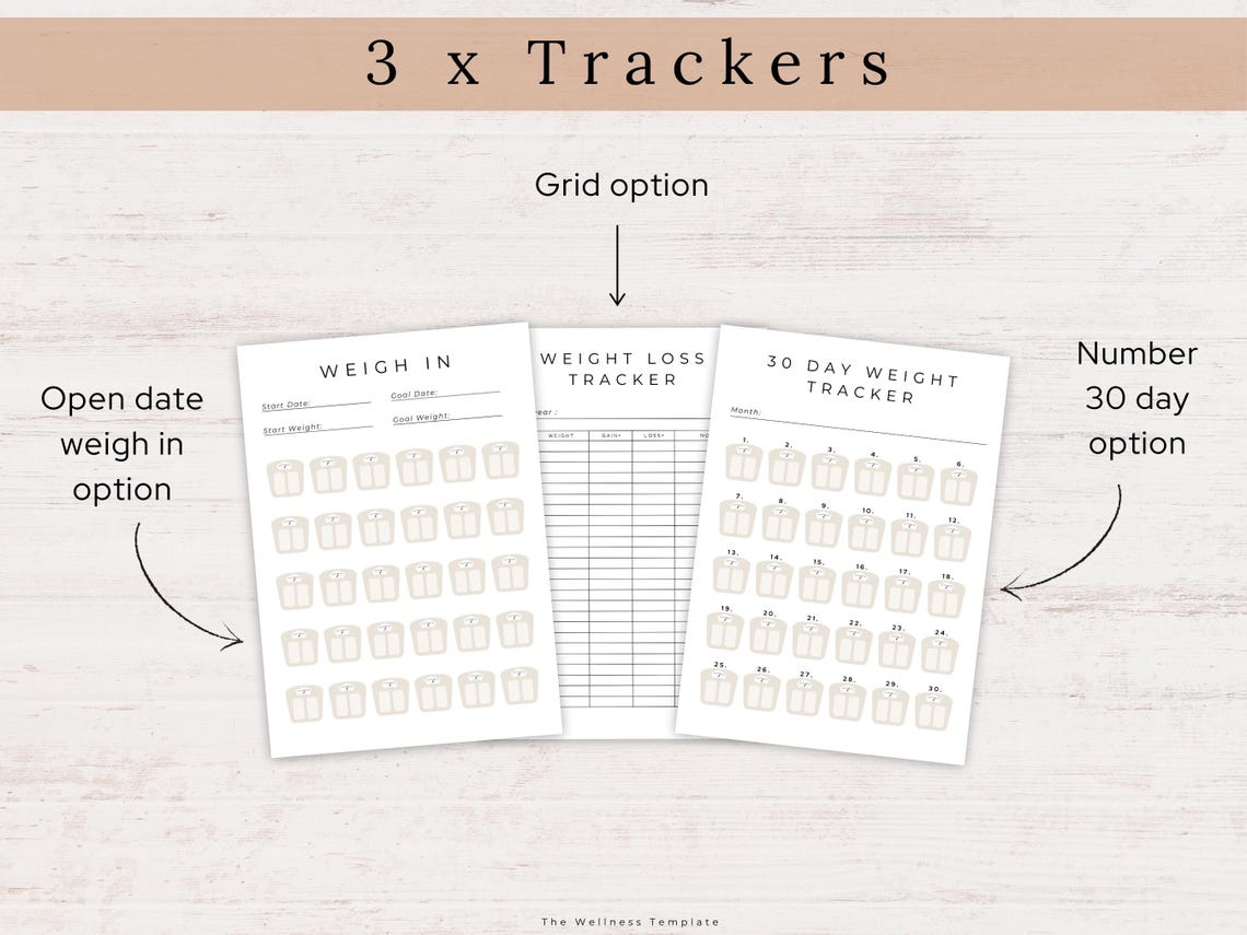 Weight Loss Tracker, Fitness Planner Printable, Fitness Tracker Journal ...