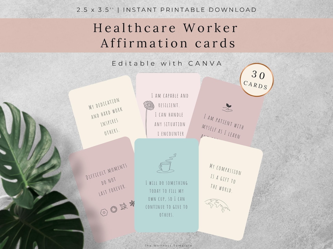 Affirmation Cards for Healthcare Professionals. Printable Cards for ...