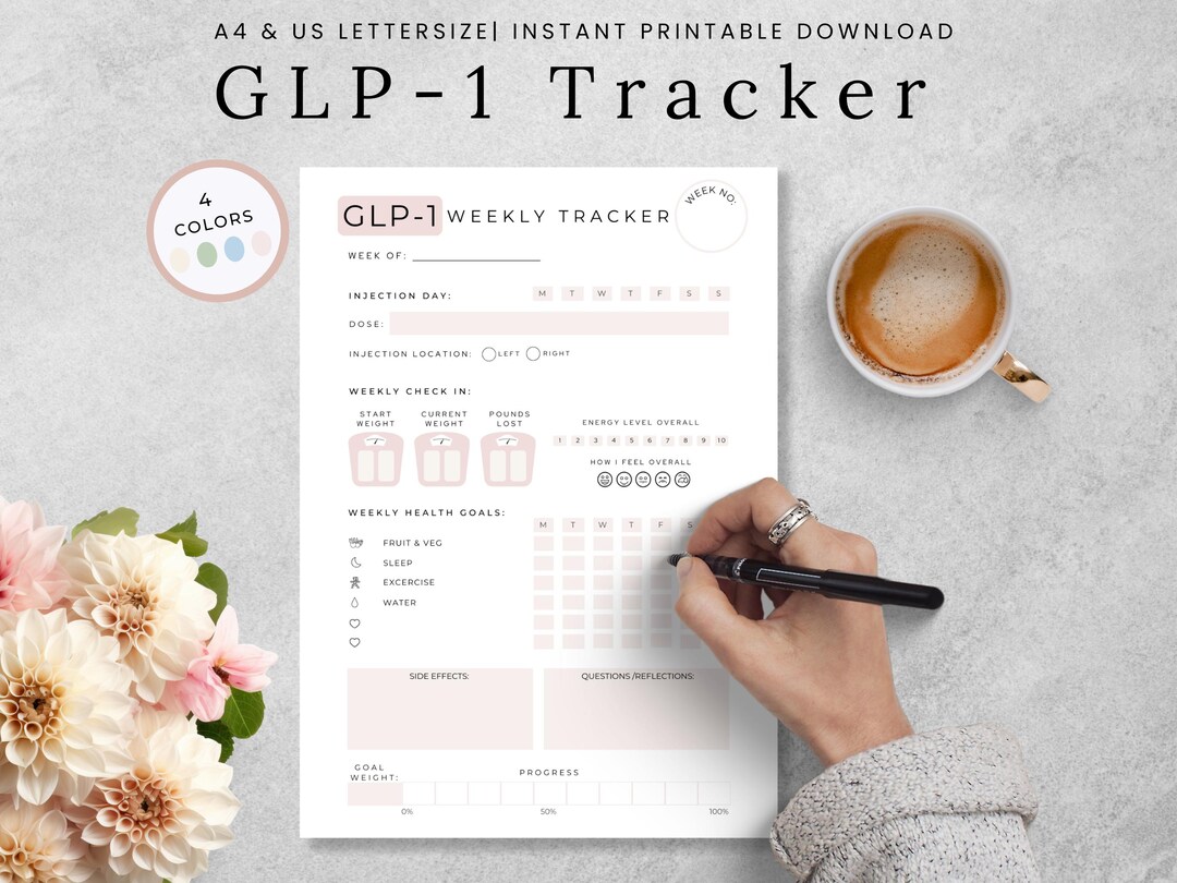 Weight Loss Injection Tracker Printable, Weight Loss Tracker, GLP1 ...