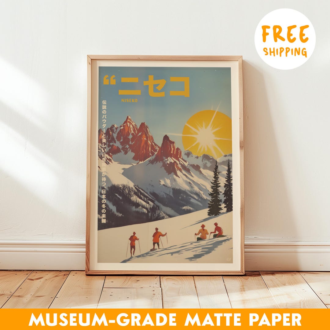 Vintage Niseko Ski Resort Poster - Japanese Winter Sport - Etsy
