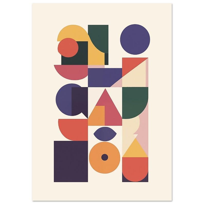 Bauhaus Block Art Print - Abstract Geometric Modern Wall Decor - Etsy