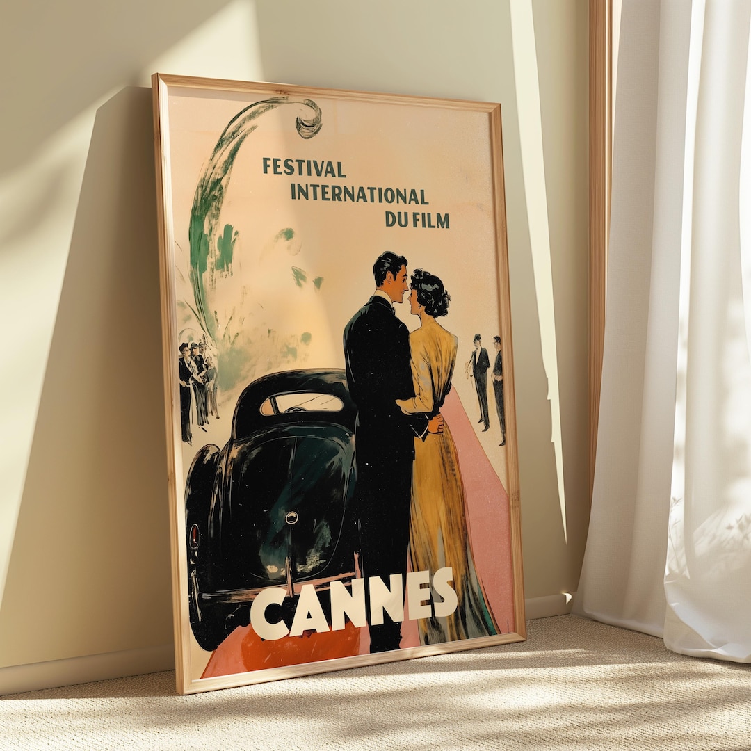 Cannes Film Festival Poster, Vintage Movie Art Print, Festival ...
