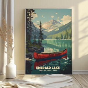 Vintage Emerald Lake Poster Yoho National Park Canada - Etsy