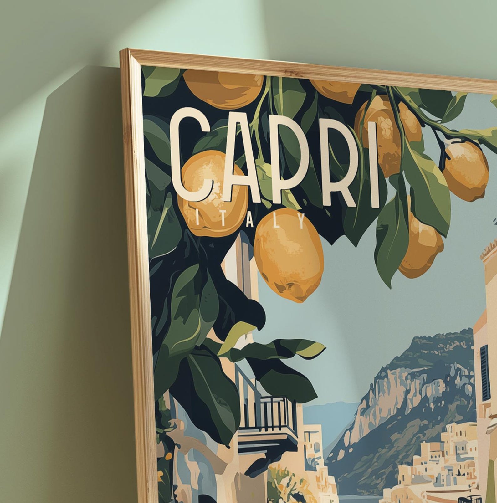 Vintage Capri Italy Poster Retro Mediterranean Travel Art Italy - Etsy