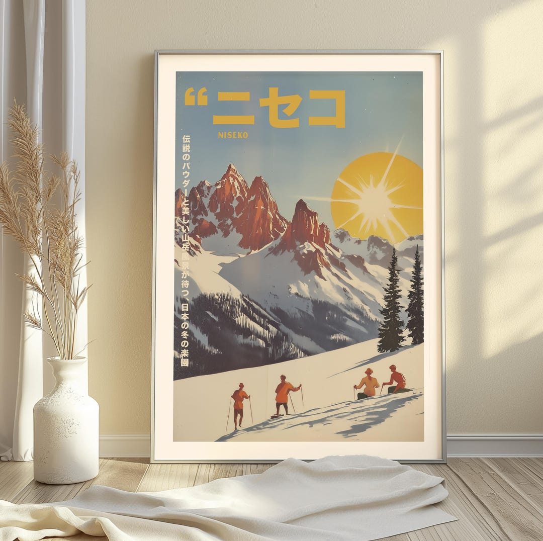 Vintage Niseko Ski Resort Poster Japanese Winter Sport - Etsy
