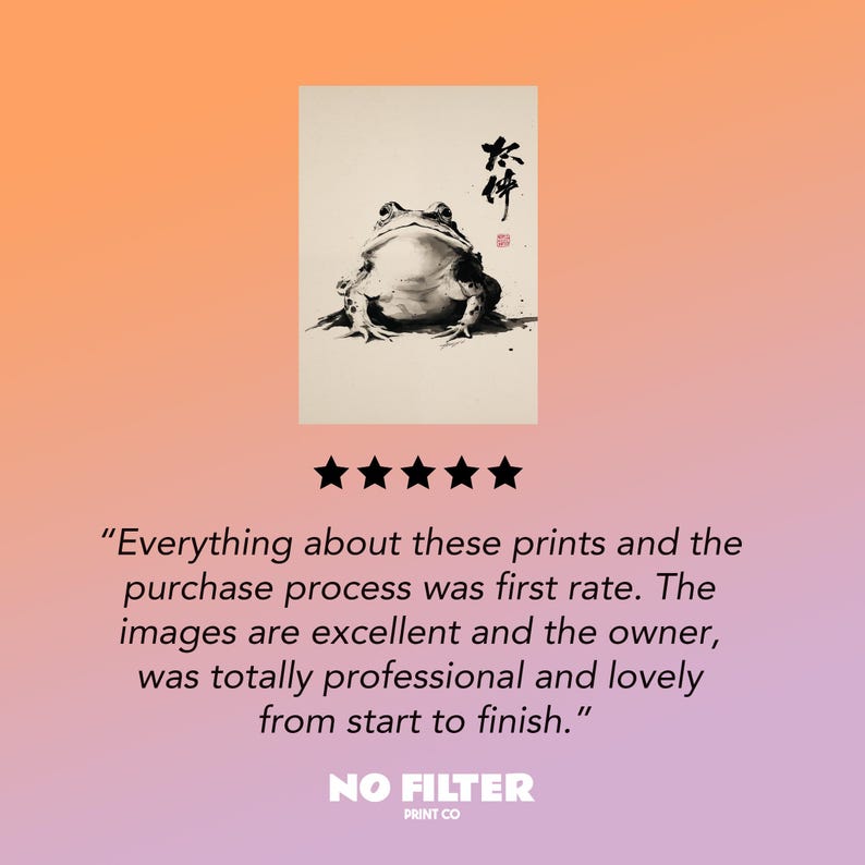 Matsumo Frog Art Print – Japanese Sumi-e Toad Poster - Etsy