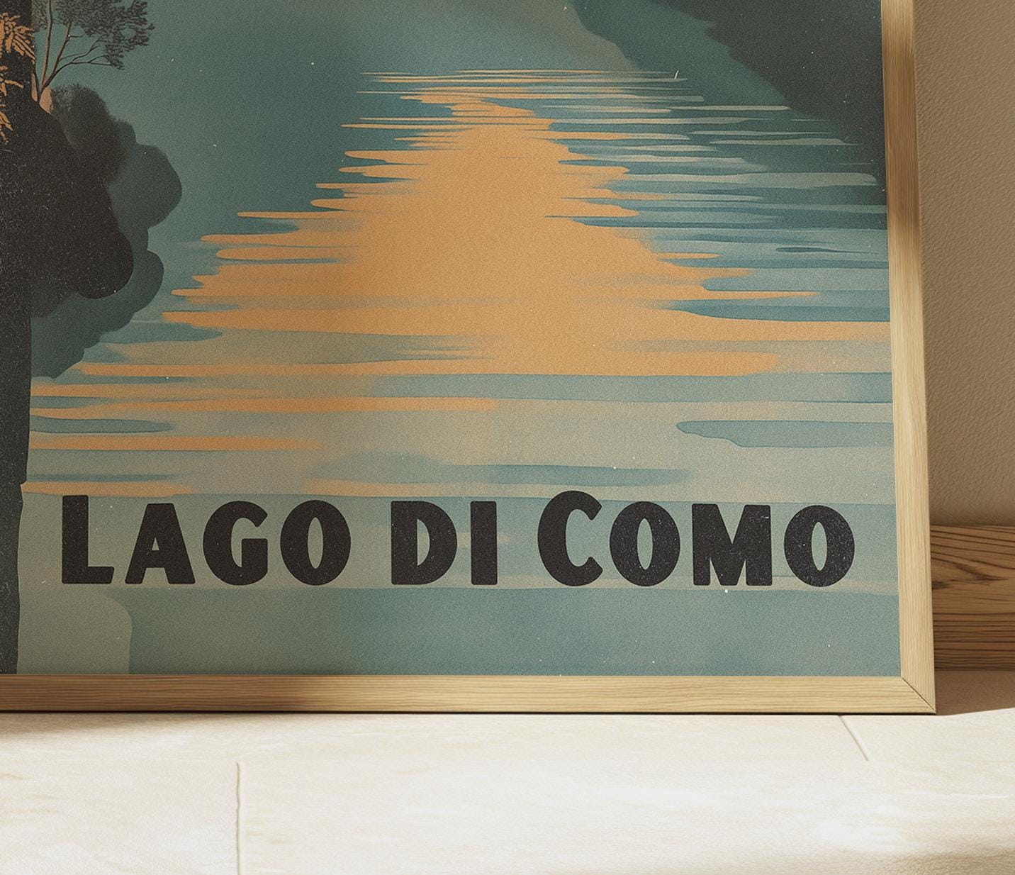 Vintage Lake Como Poster Lago Di Como Abstract Art - Etsy