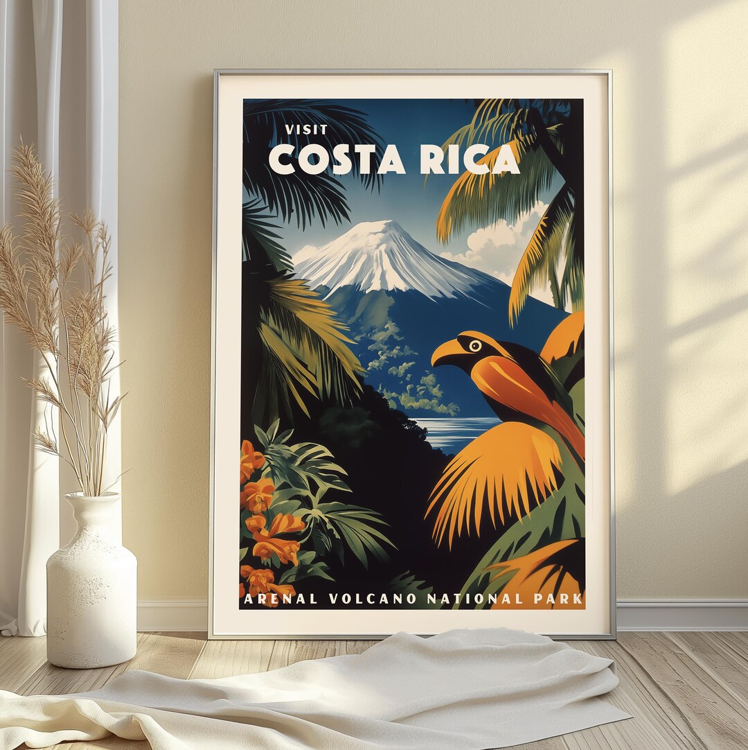 Costa Rica Arenal Volcano National Park Poster - Vibrant Tropical ...