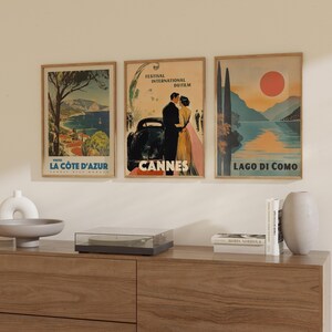 Vintage Lake Como Poster - Lago Di Como Painting - Abstract Italy Art ...