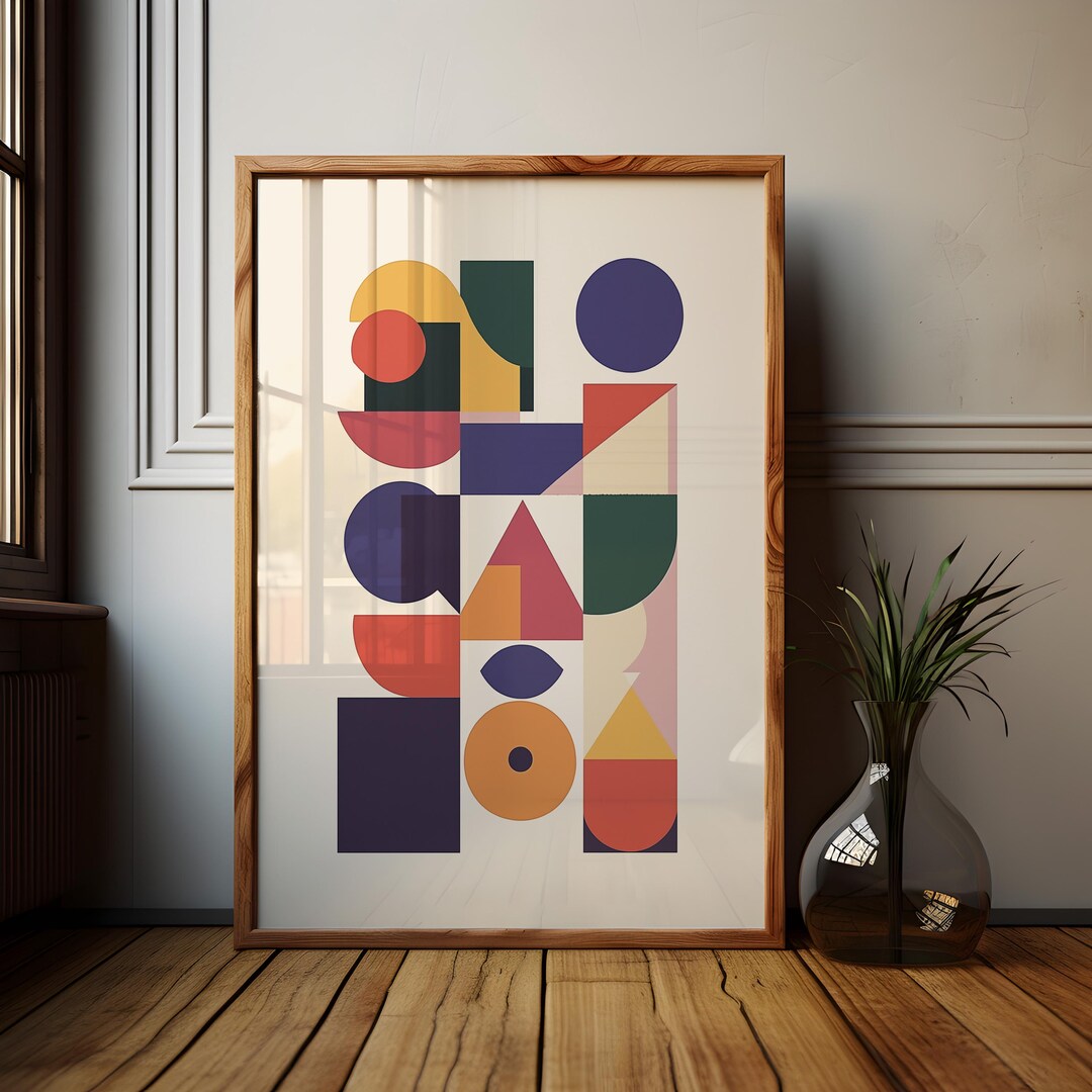Bauhaus Block Art Print - Abstract Geometric Modern Wall Decor - Etsy