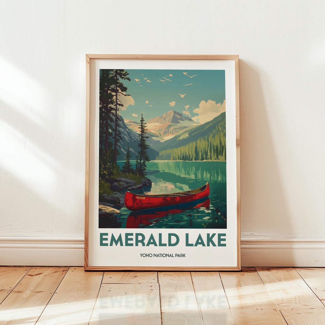 Emerald Lake Poster – Yoho National Park Wall Art, Scenic Mountain ...