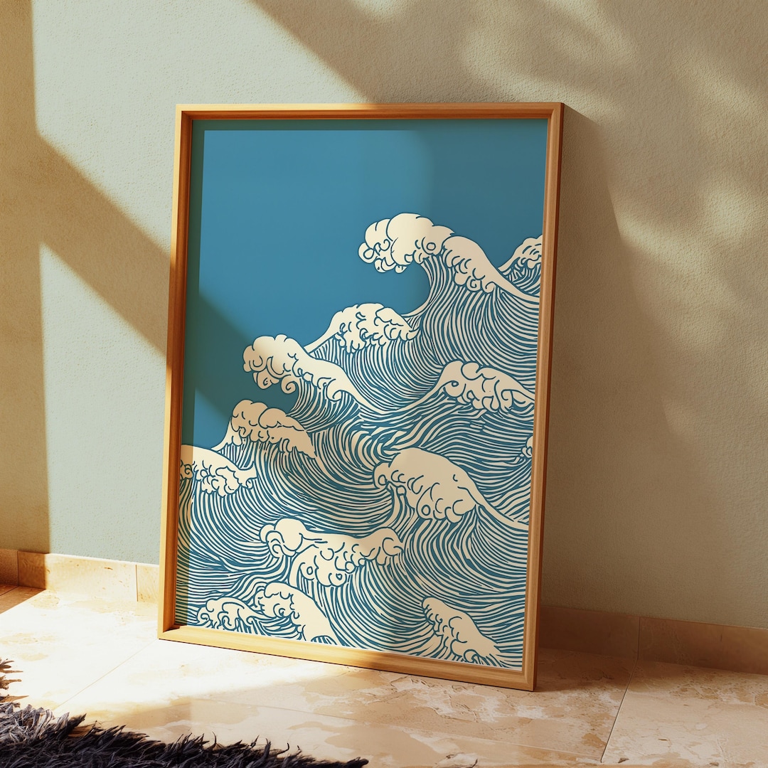 Great Waves Series Art Print, Japanese Wave Art Print, Hokusai-inspired ...