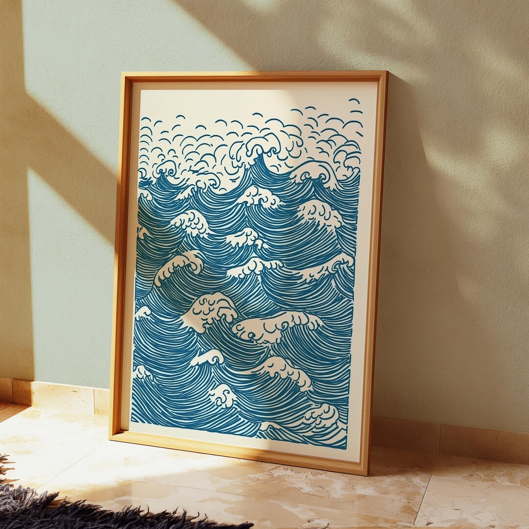 Great Waves Series Art Print, Japanese Wave Art Print, Hokusai-inspired Wall Art, Vintage ...