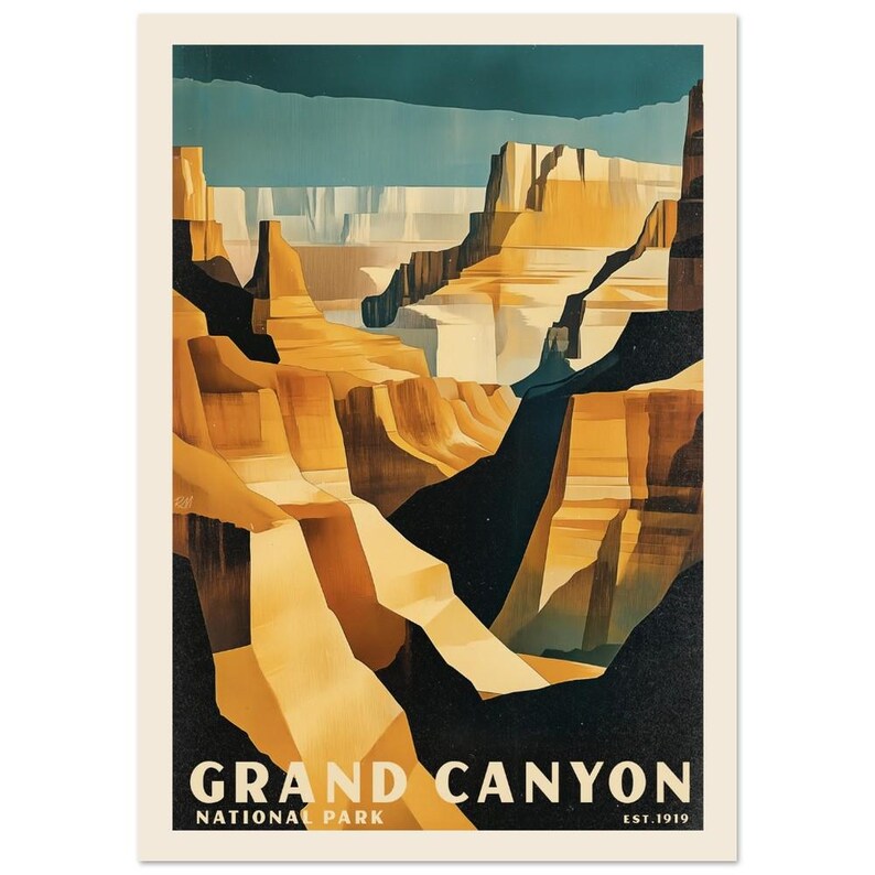 Grand Canyon National Park Vintage Poster - Abstract Grand Canyon Art ...