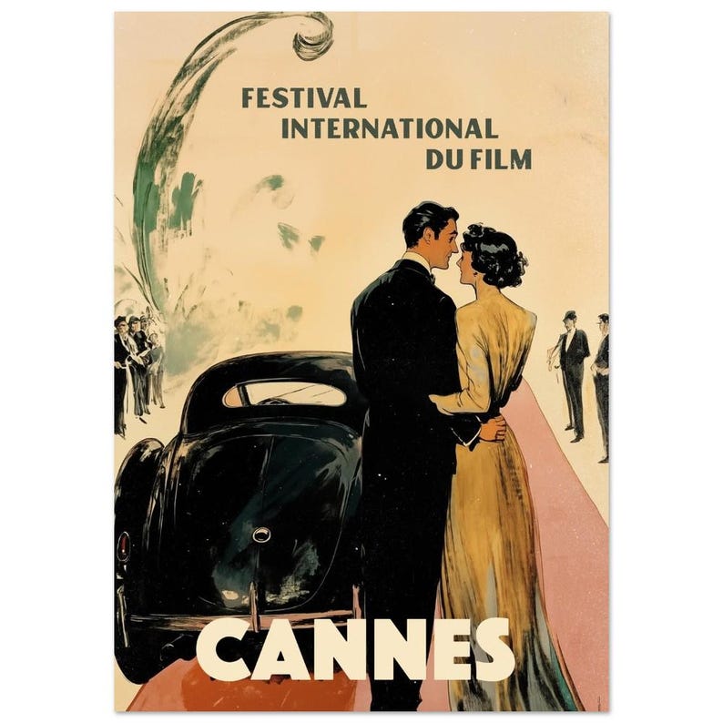 Cannes Film Festival Poster, Vintage Movie Art Print, Festival ...