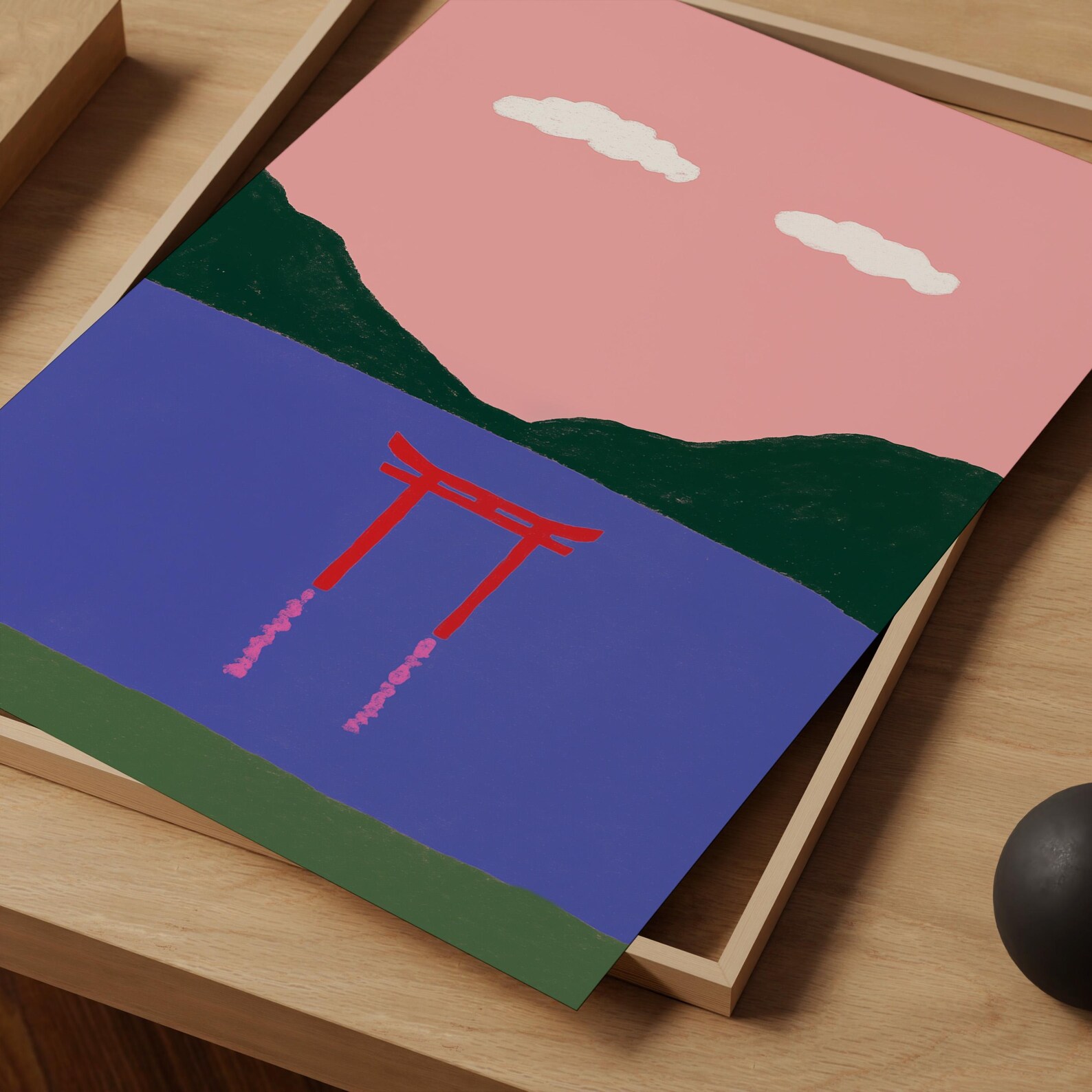 Itsukushima Shrine Torii Art Print, Minimalist Japanese Landscape ...