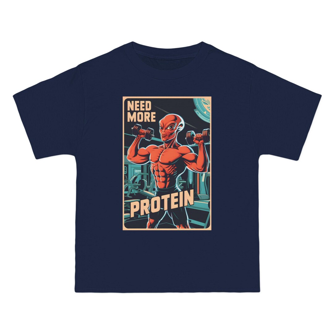 Alien Body-builder T-shirt Oversize Beefy-t® Short Sleeve Funny Protein ...