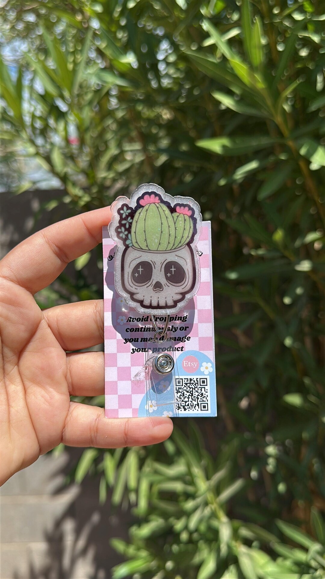 Ortho Skeleton Skull Badge Reel, Medical, Nursing, Skull Badge Glitter ...