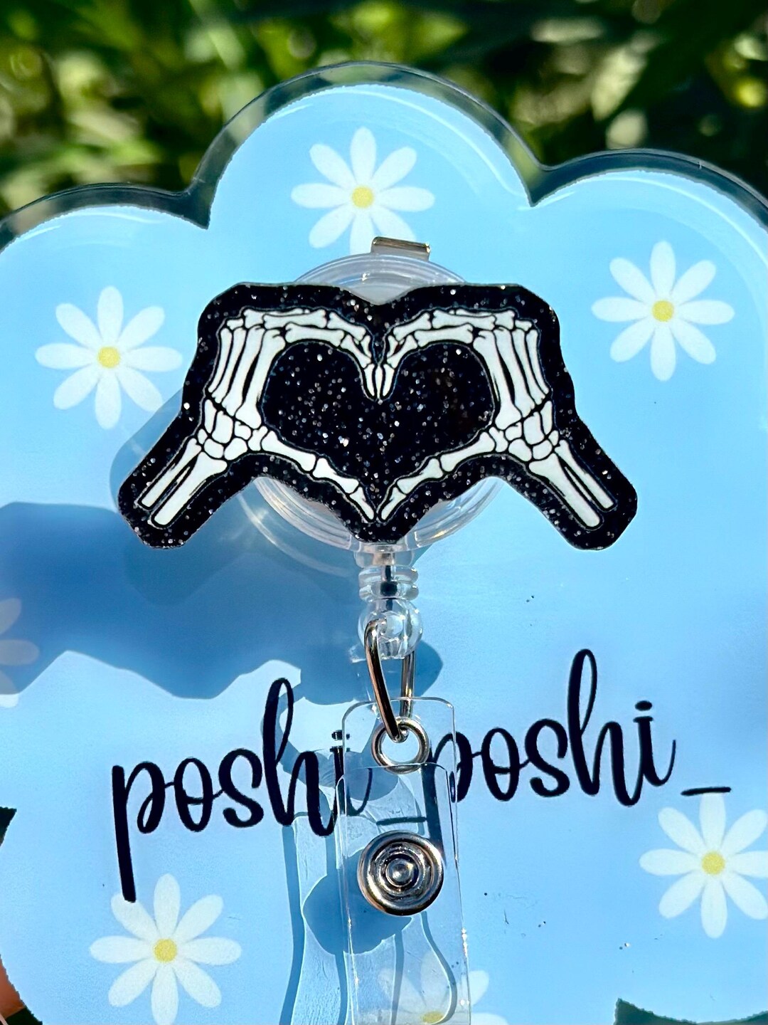 Ortho Skeleton Hands Badge Reel, Medical, Nursing, Orthopedic, Glitter ...