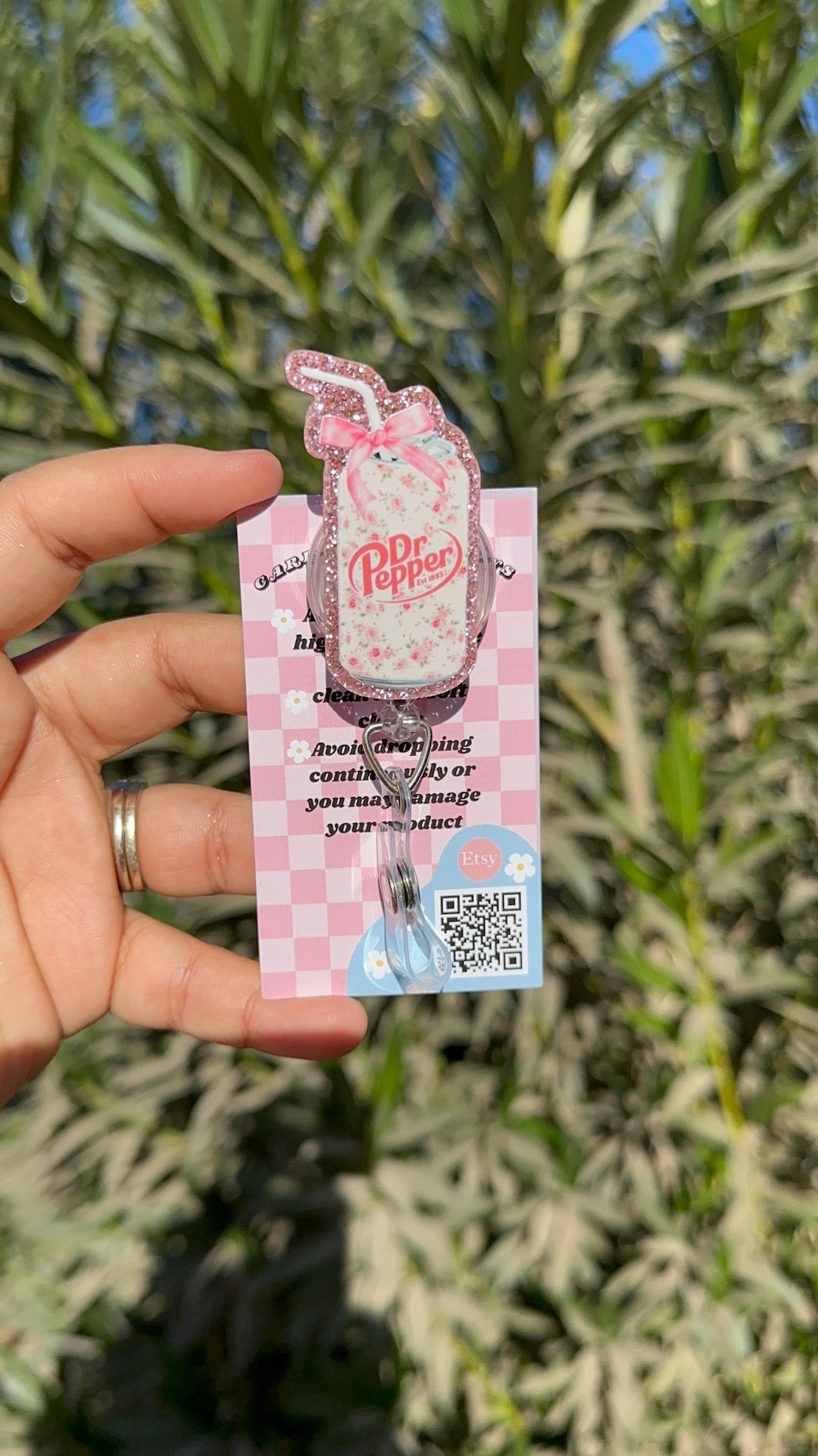 Soda Badge Reel, Flirty Soda Badge Reel, Pink Badge Reel, Nurse Badge ...