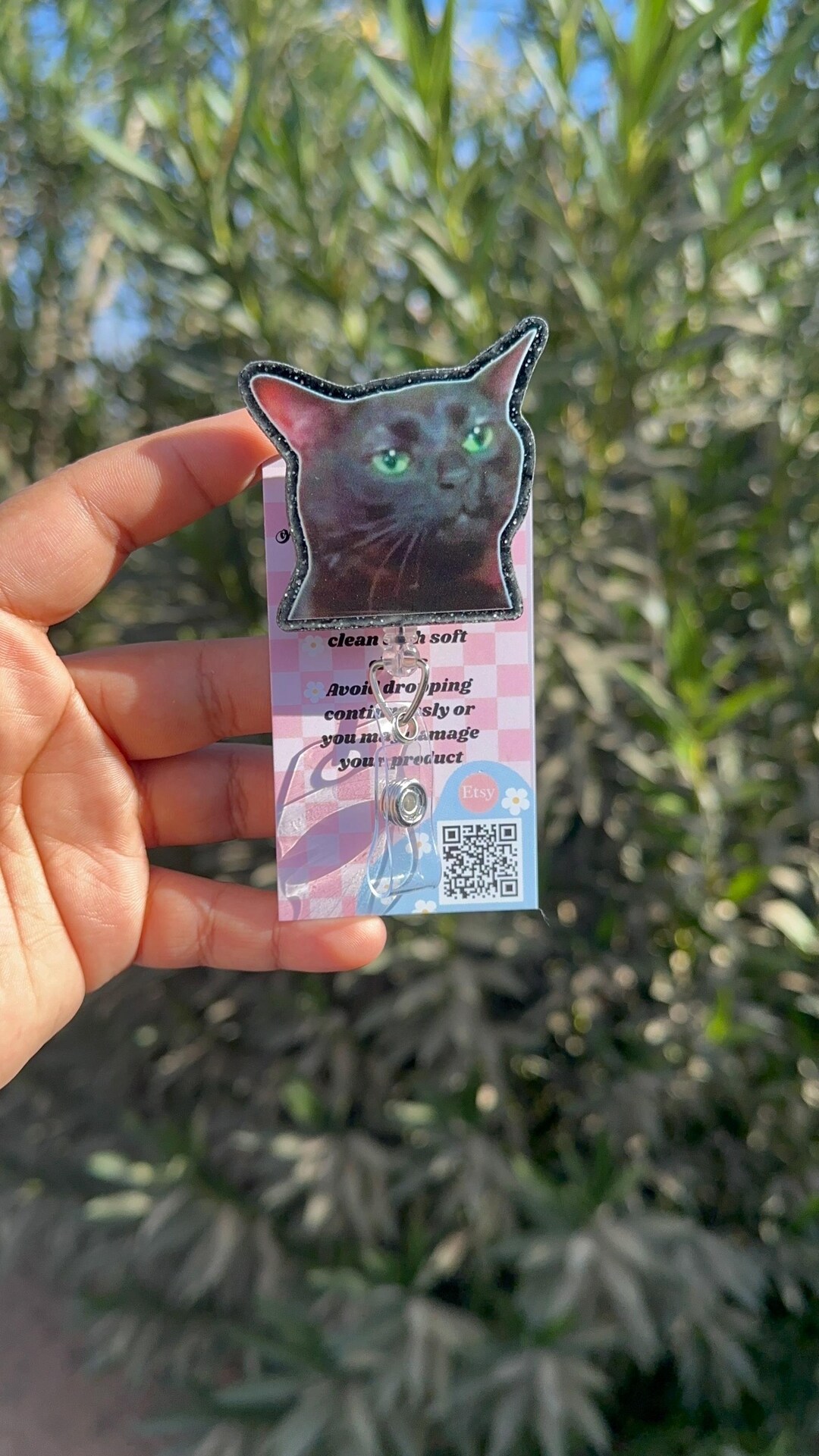 Zoned Out Cat Meme Retractable Badge Reel, Meme ID Clip, Nurse ID ...