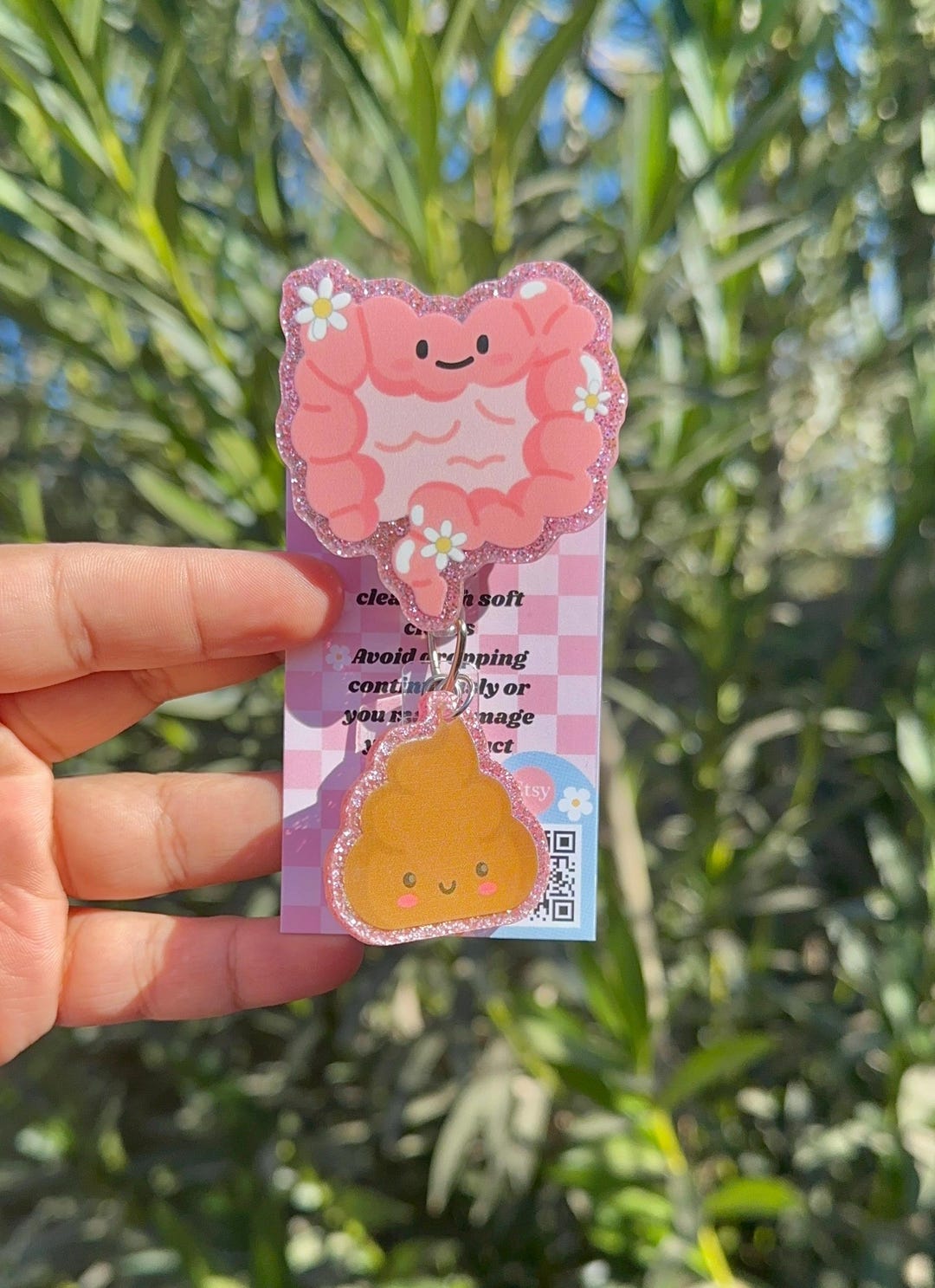 Intestines Badge Reel, Poop Badge Reel, Stomach Badge Reel, Cute Badge ...