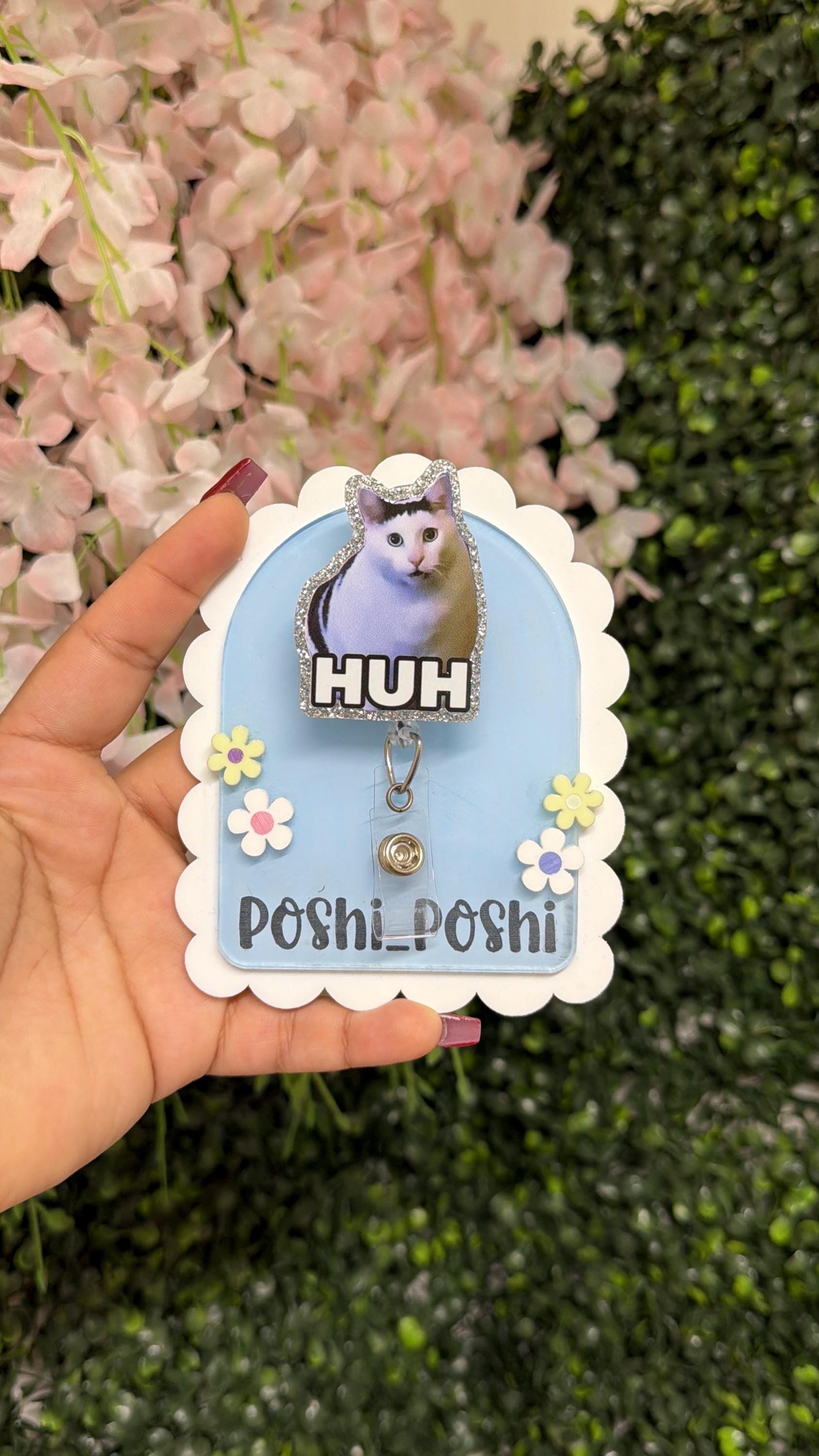 Meme Cat Badge Reel | Funny Meme Badge Reel | Nurse Badge Reel ...