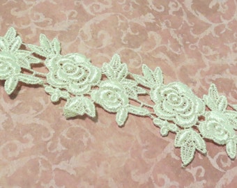 Chiffon Rose and Lace Trim . Embellishment Rose Trim. Tulle Roses .trim ...