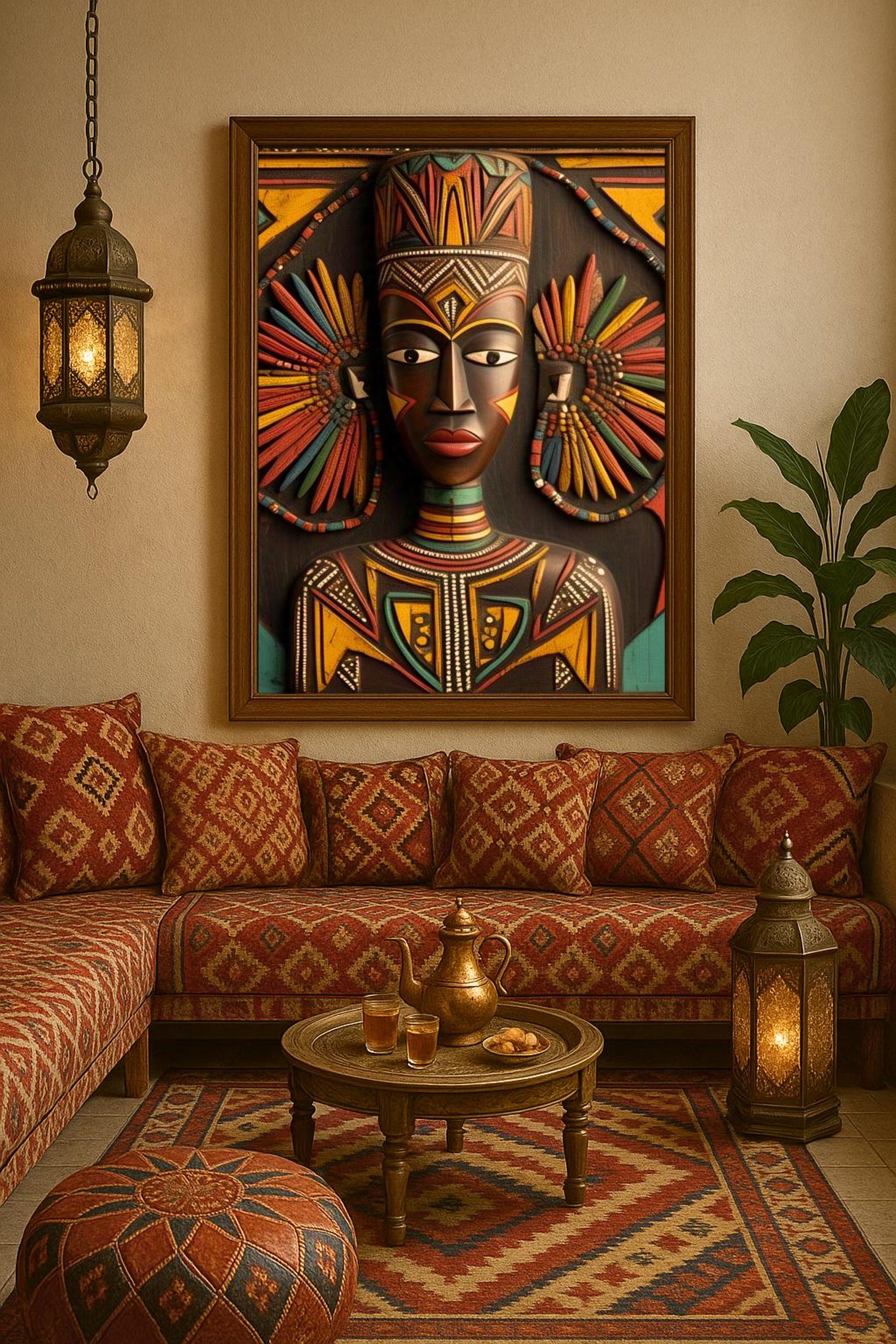 Printable African Mask Art – Tribal Wall Decor – Digital Download ...
