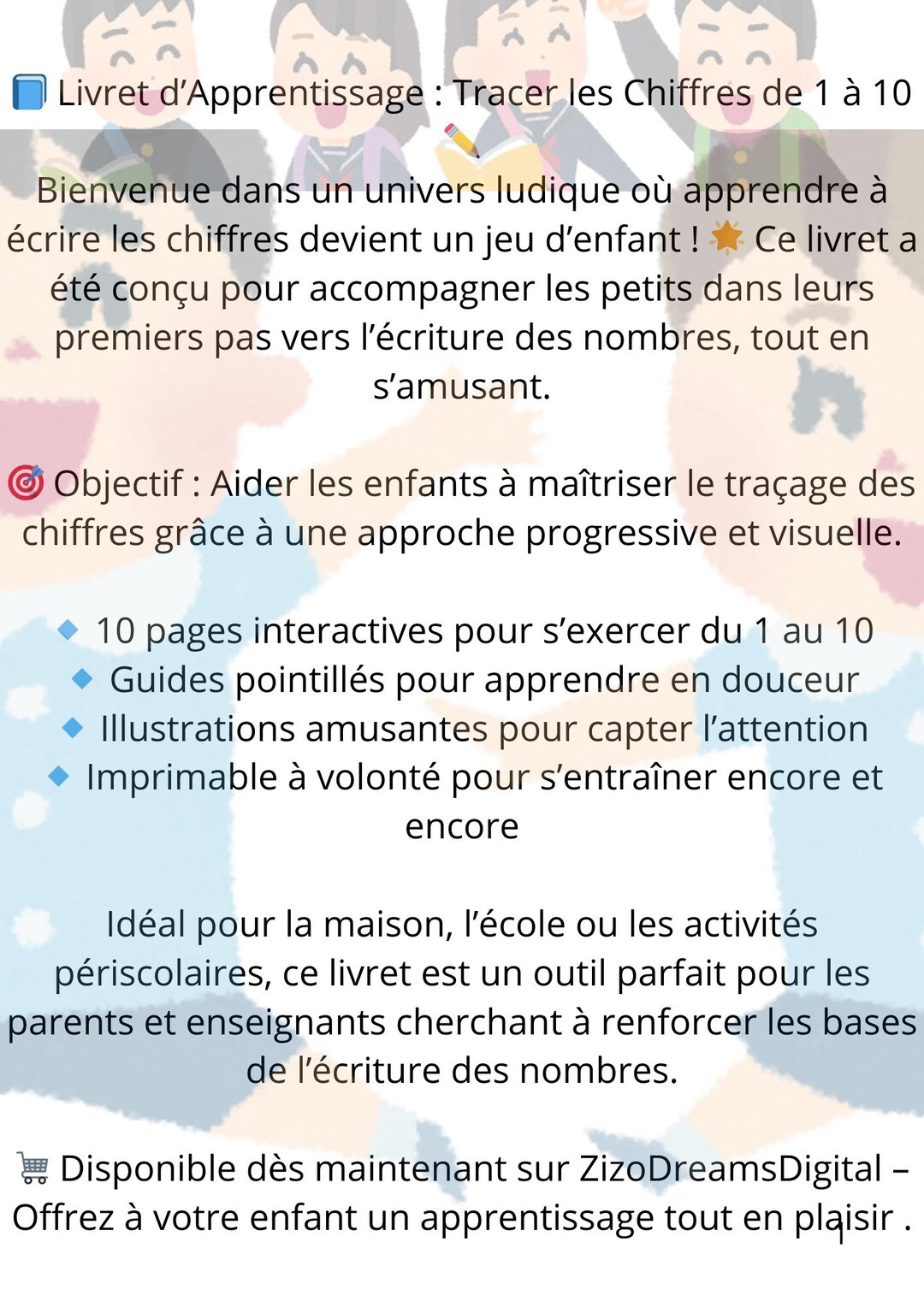 Livret Dapprentissage Des Chiffres 1 à 10 Fiches De Tracé PDF ...