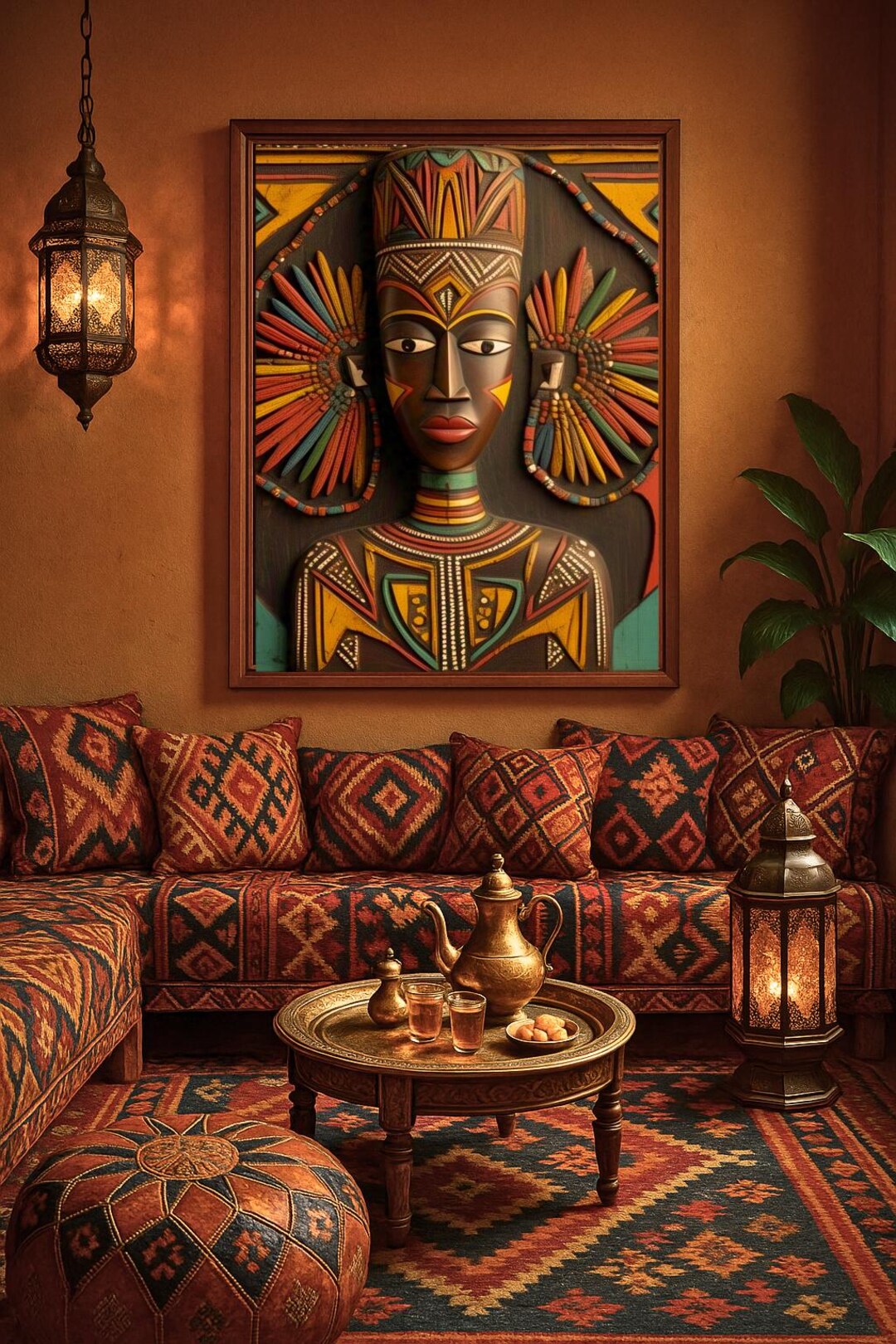 Printable African Mask Art – Tribal Wall Decor – Digital Download ...