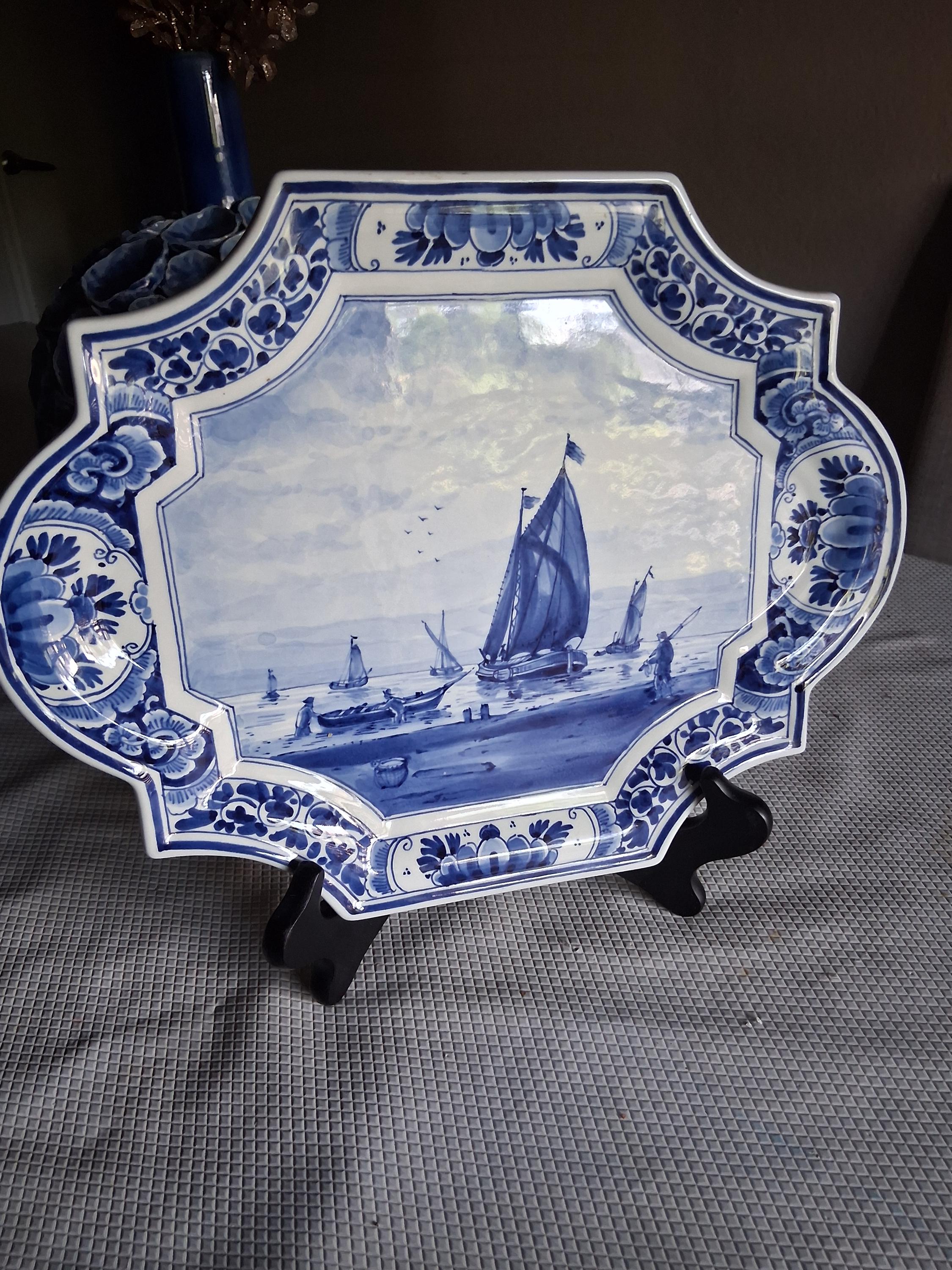 Royal Delft Blue Wall Plaque.dutch Sailing Ship and Potentially Other ...