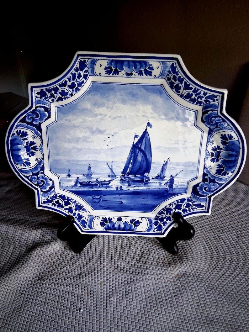 Royal Delft Blue Wall Plaque.dutch Sailing Ship and Potentially Other ...