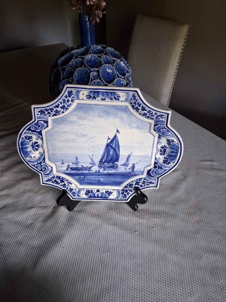 Royal Delft Blue Wall Plaque.dutch Sailing Ship and Potentially Other ...