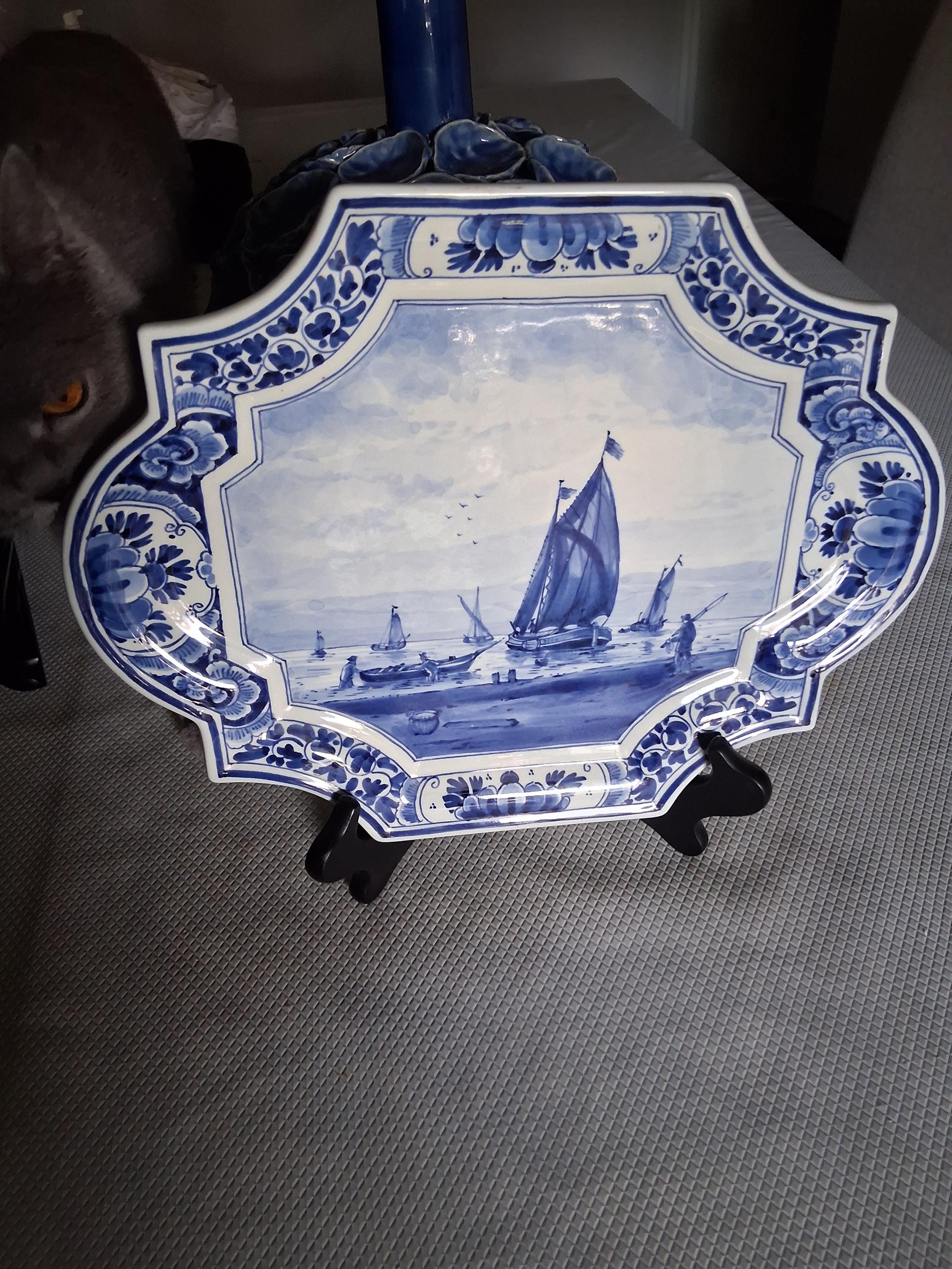 Royal Delft Blue Wall Plaque.dutch Sailing Ship and Potentially Other ...